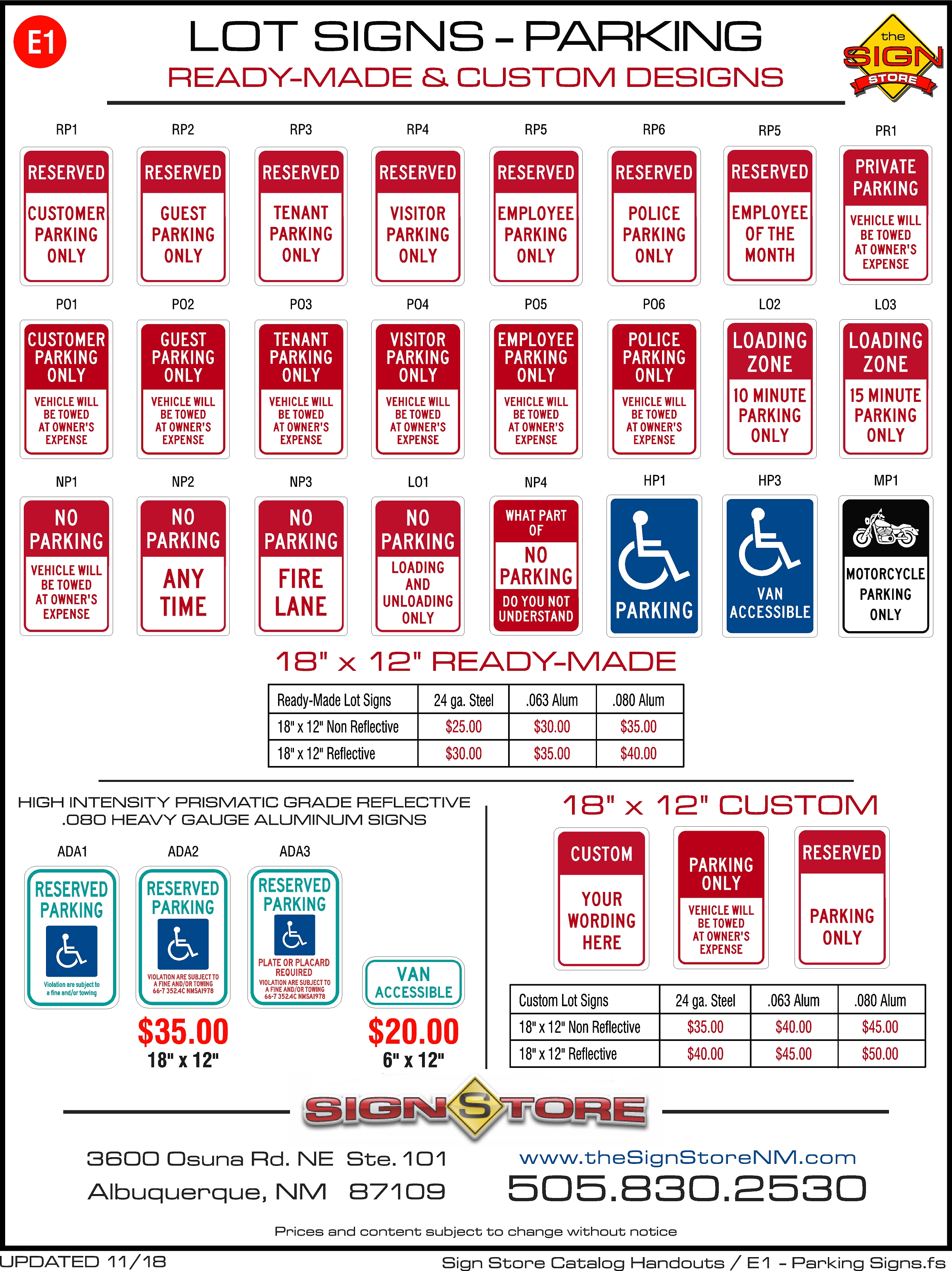 Catalog | The Sign Store NM