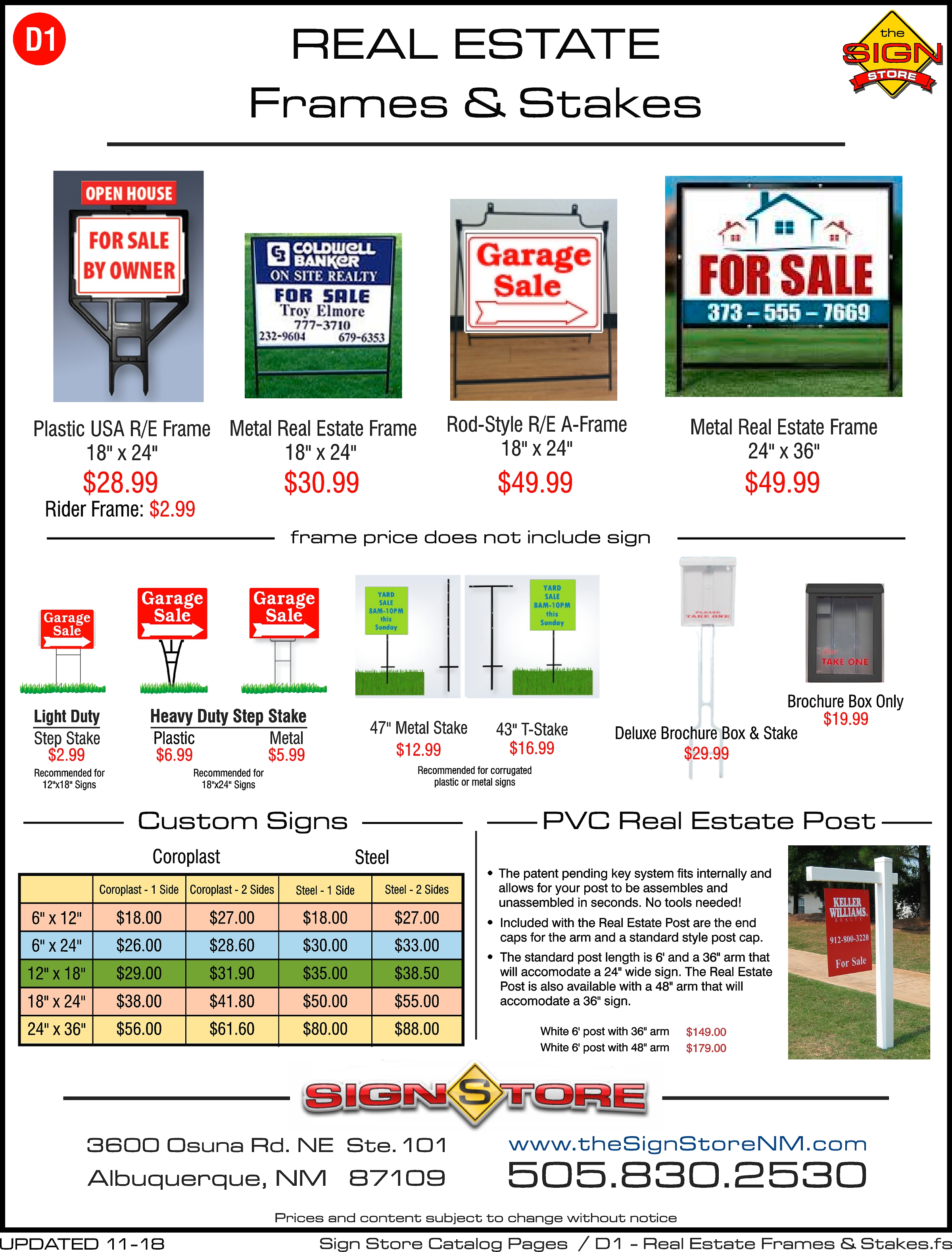 D1 – Real Estate Frames & Stakes HR – The Sign Store NM