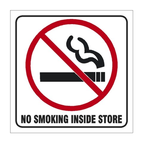 No Smoking Inside Store Decal - The Sign Store NM