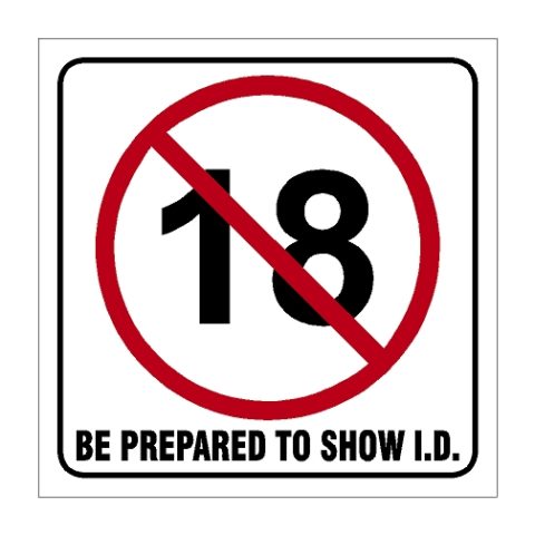 Under 18 Not Allowed ID Check Decal - The Sign Store NM