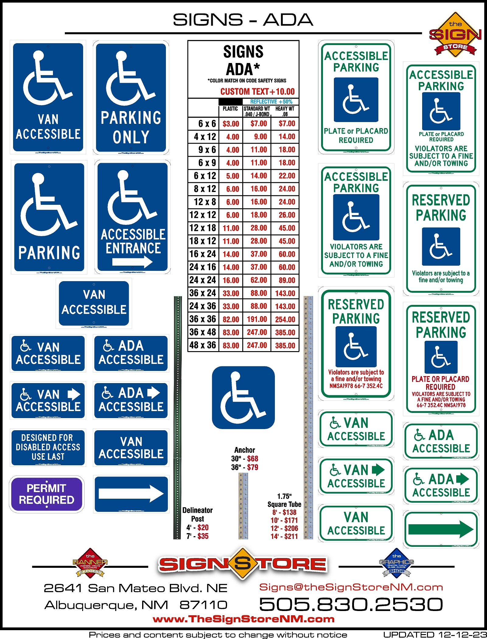 Van Accessible Sign Dimensions