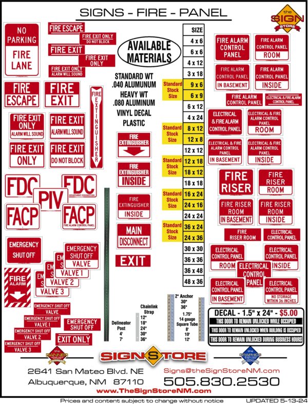 Electrical Control Panel Room - Sign - The Sign Store NM