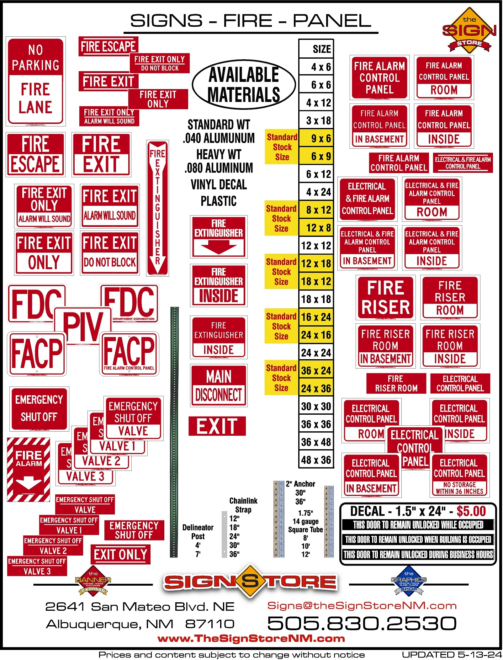 Fire Riser Room - Sign - The Sign Store NM