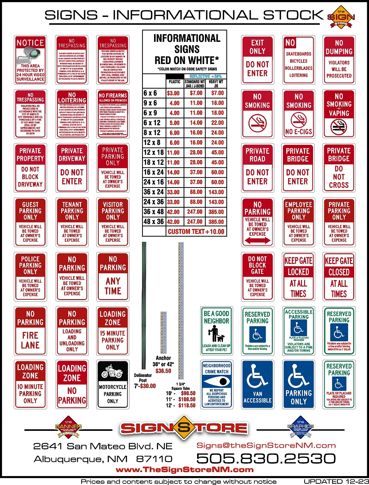 No Trespassing Sign - ABQ Code - Government Facility - The Sign Store NM