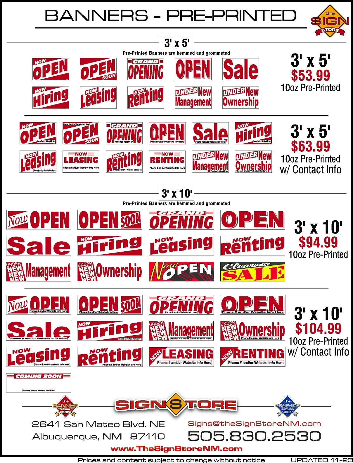 Grand Opening Business Banner - The Sign Store NM