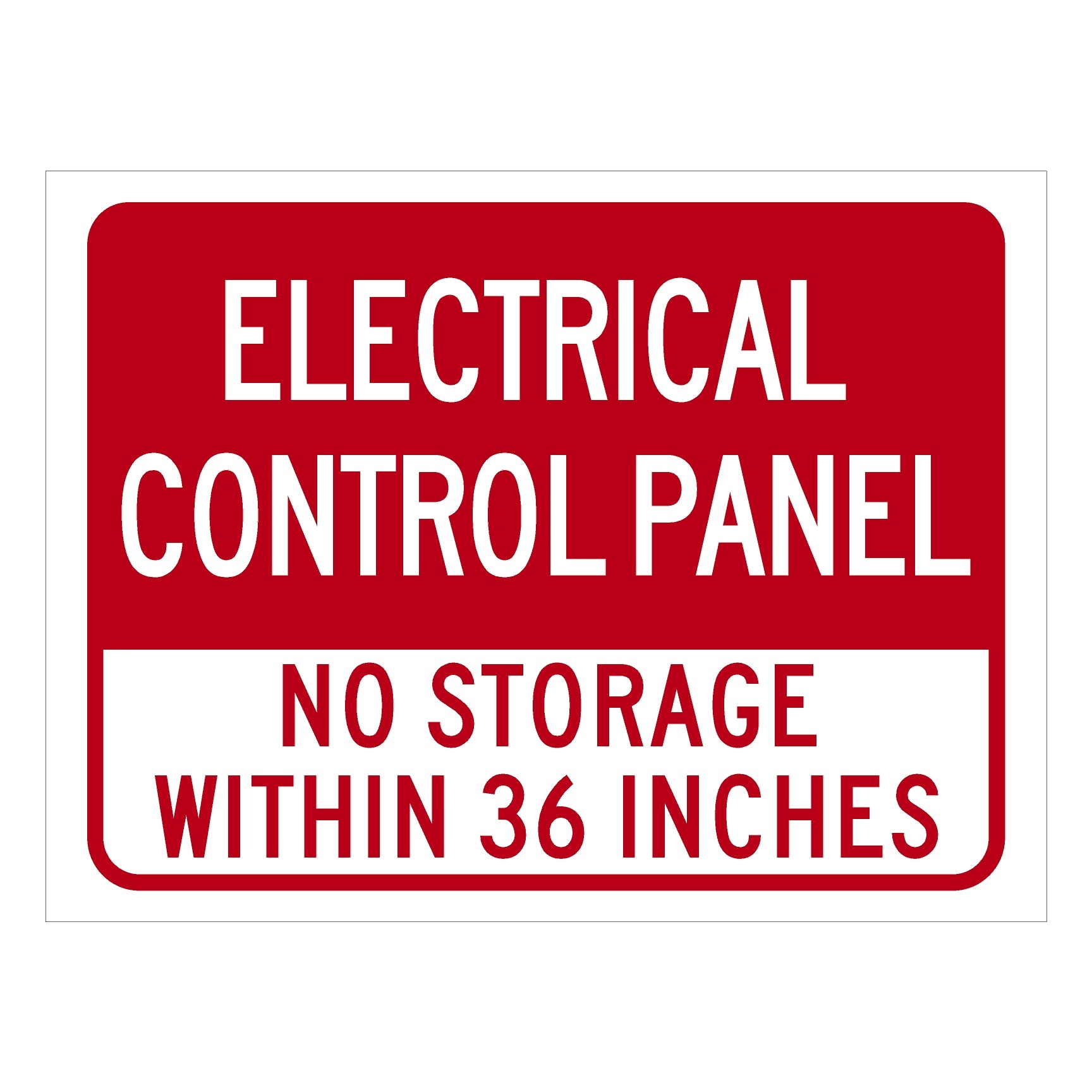 Electrical Control Panel No Storage Within 36 Inches - Sign - The Sign ...