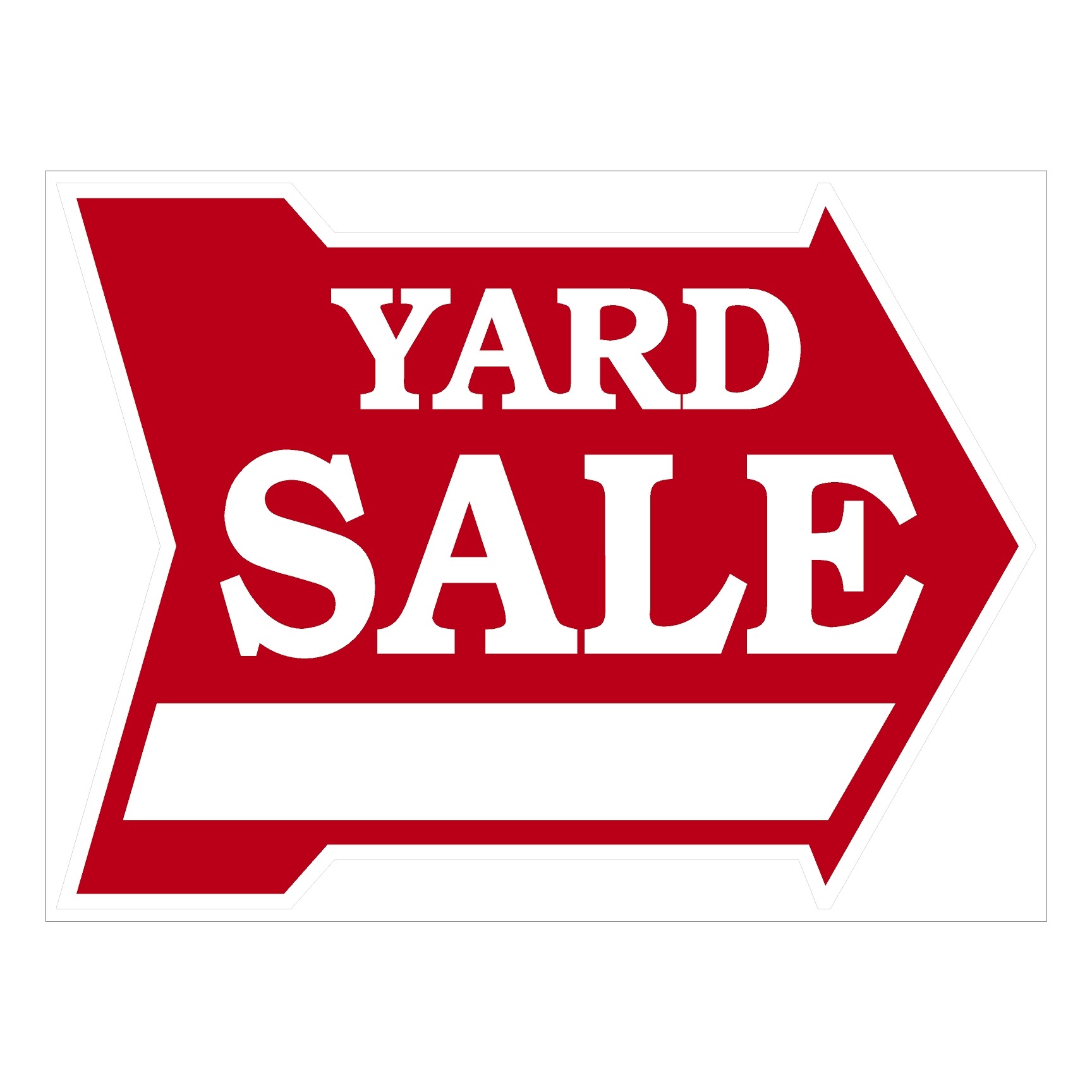 Yard Sale - Sign - (Arrow Shape) - The Sign Store NM